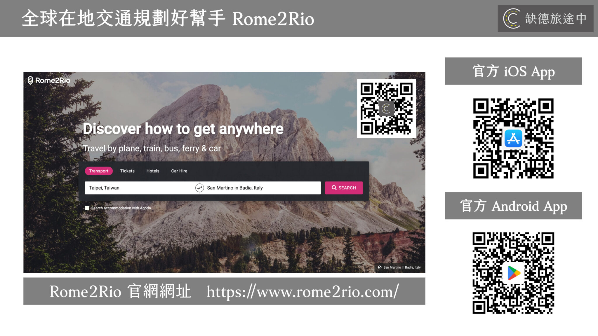 自助旅遊時跨城跨國交通規劃的好幫手 Rome2Rio | Google Map 上找不到大眾運輸嗎？不知道怎麼搭車或接駁嗎？看這篇就對了 ...